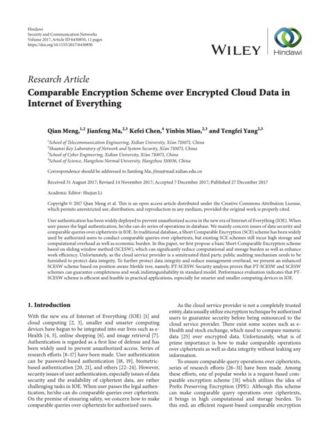 pdf comparable encryption scheme over encrypted cloud data in