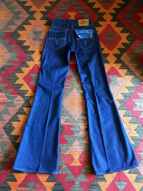 Vintage 70s High Waisted Denim Flares Jeans 70s Amco Denim Etsy