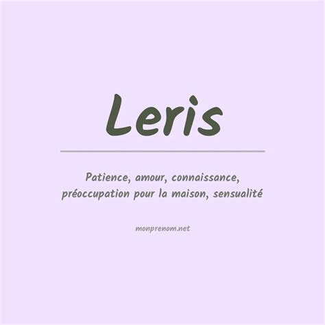Signification Du Prénom Leris