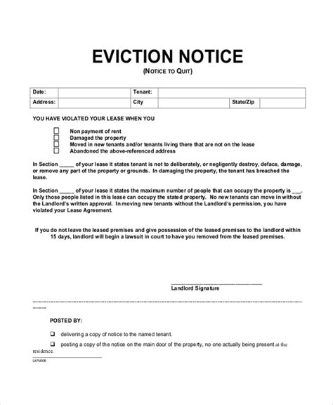 Free 54 Eviction Notice Templates In Pdf Ms Word Apple Pages