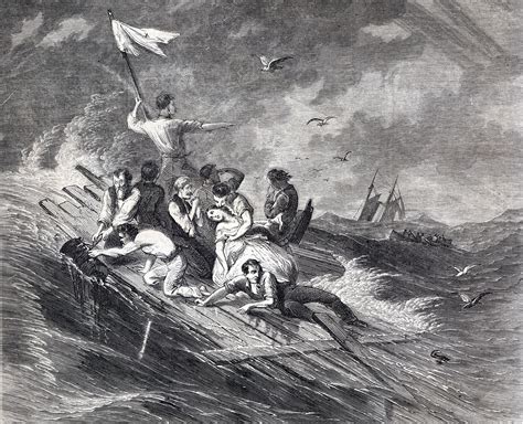 Rescue Of Passengers And Crew Of A Wrecked Brig Atlantic Ocean