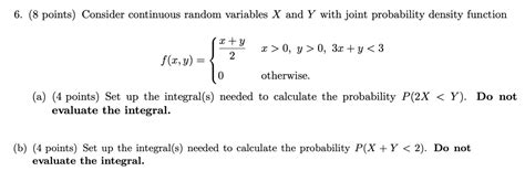 Solved Points Consider Continuous Random Variables X Chegg