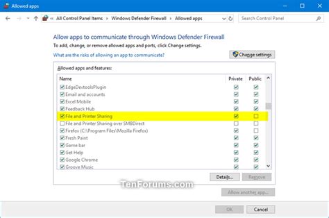 Turn On Or Off File And Printer Sharing In Windows Page Tutorials