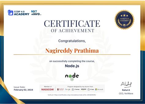 Nxtwave Nxtwaveccbp Nodejs Freshers Ccbpian Ccbpacademy Prathima N