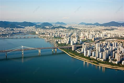 منظر جوي لمدينة سيول Sg Seoul Kaeseong كوريا الجنوبية نهر بناء دقة