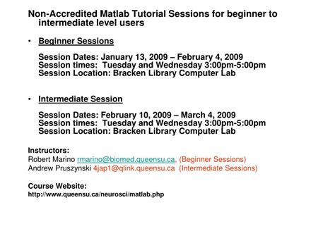 Ppt Matlab Training Session 1 Introduction To Matlab For Graduate