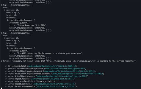 migration api cannot find repository developing with prismic prismic people