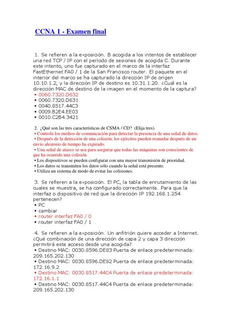 Exploration Ccna1 V4 0 Examen Final Pdf Enrutador Computación Dirección Ip