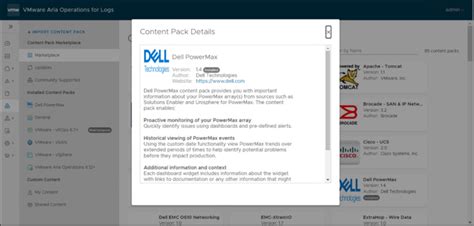 Powermax Content Pack For Vmware Aria Operations For Logs Dell Powermax And Vmware Vsphere