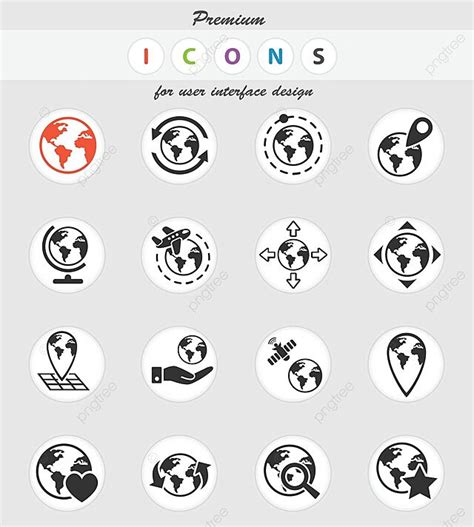 globes icon set technology map tourism vector technology map tourism