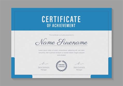 Modelo De Projeto De Certificado De Apreciação E Realização Minimalista