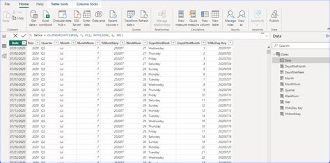 Create A Power Bi Date Table Tw Waytek