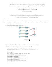 Implementing Subnetted IPv Addresses In Network Communication IFT Introduction To Network