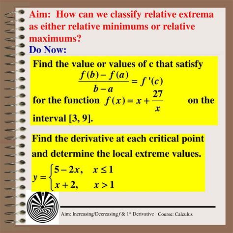 ppt aim how can we classify relative extrema as either relative