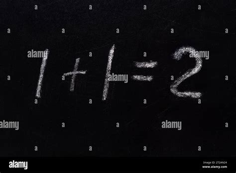 Simple Math Equation 1 1 2 Written School Board Chalk Blackboard