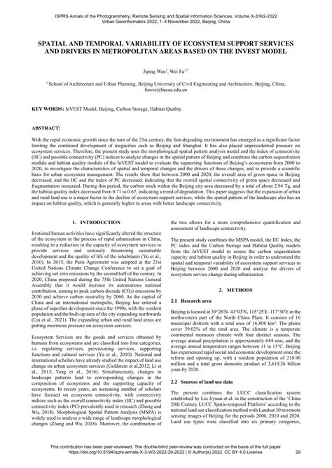 Pdf Spatial And Temporal Variability Of Ecosystem Support Services