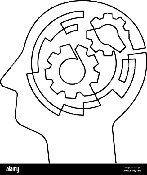 Artificial Intelligence Bot Digital Brain Neural Network One Line Continuous Vector Illustration