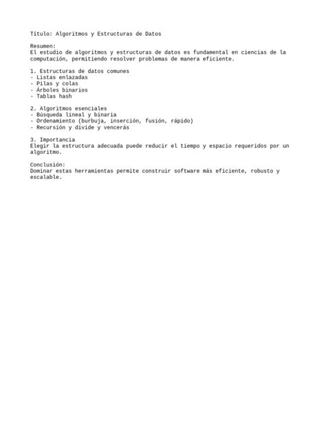 Algoritmos Y Estructuras De Datos Pdf