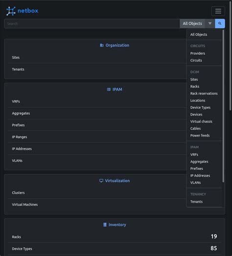 Alphabetize Objects In Each Subsection Under Global Search · Issue 7441 · Netbox Community