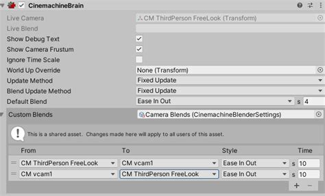 Blend Between Vcam Framing Transposer To A Freelook Jumps In One