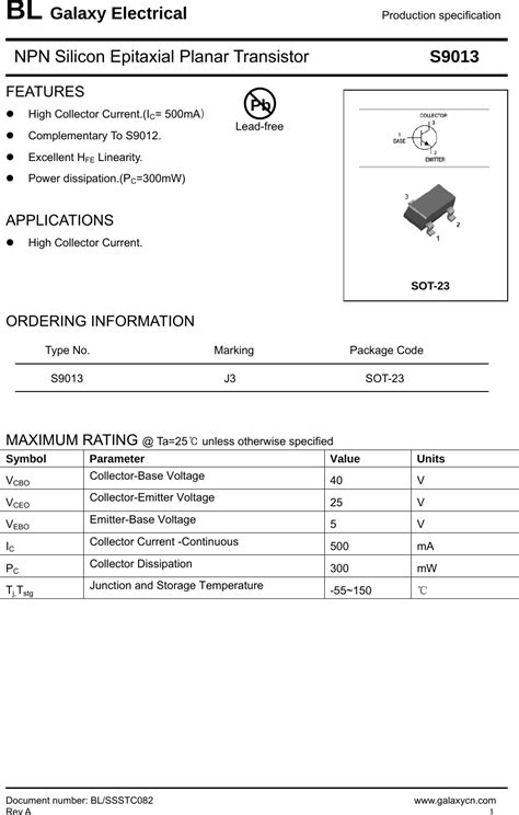 S9013 Datasheet. Www.s manuals.com. Galaxy