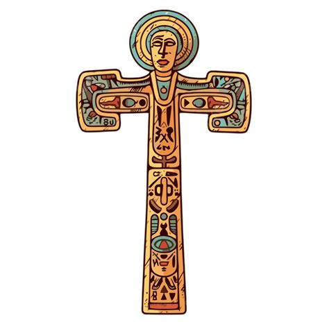 Ankh Clipart Gambar Tangan Ilustrasi Salib Dalam Kartun Desain Kuno