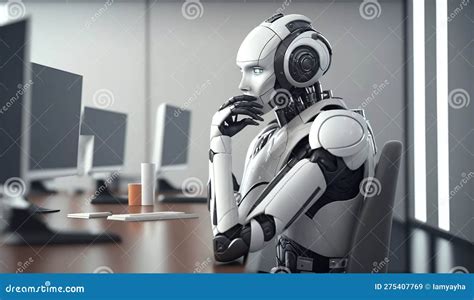 Robot Android 3d Rendering Of Humanoid Technology Background Abstract