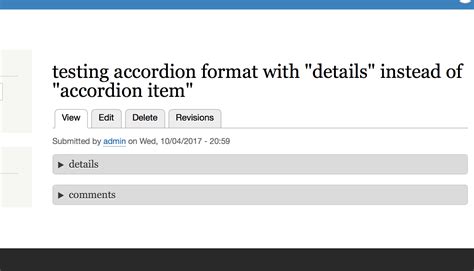 Accordion Group Now Uses Details Format Remove Accordion Item