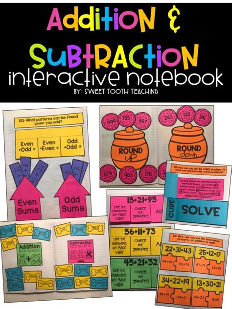 Addition And Subtraction Interactive Notebook Third Grade Interactive Notebooks Addition And