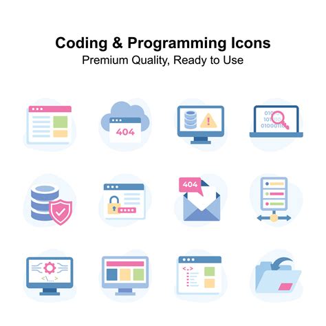 Get These Amazing And Unique Coding And Programming Related Icons Set Vector Art At