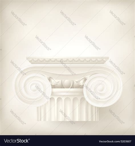 Ionic Capital Royalty Free Vector Image Vectorstock