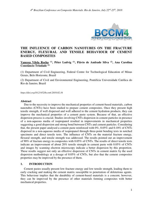 Pdf The Influence Of Carbon Nanotubes On The Fracture Energy