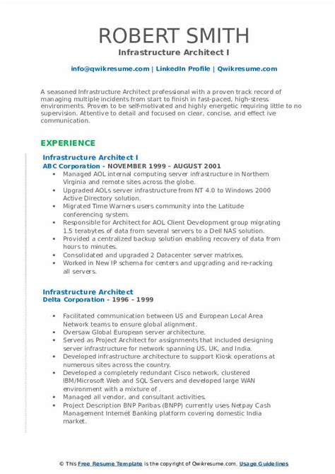 10 Infrastructure Architect Resume Samples And Templates For 2025