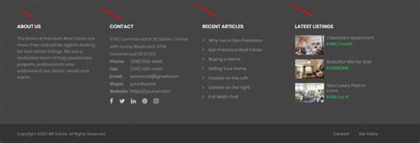 Footer Help For Wpestate A Real Estate Wordpress Theme
