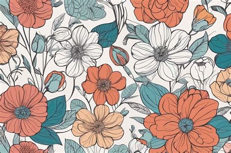 Premium Vector Floral Seamless Pattern With Flowers Vector