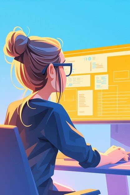 Caucasian Female Software Developer In Her 40s Debugging A Program Premium Ai Generated Vector