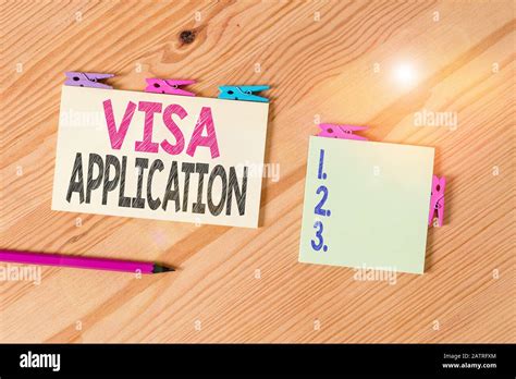 Writing Note Showing Visa Application Business Concept For An Process Of Getting An Entry