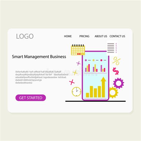 Smart Management Business With Chart And Graphic On Smartphone Stock Illustration Illustration
