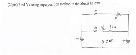 solved find va ﻿using superposition method in the circuit