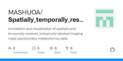 Github Mashuoa Spatially Temporally Resolved Ims Annotation And