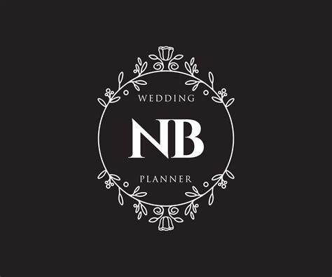Nb Initials Letter Wedding Monogram Logos Collection Hand Drawn Modern Minimalistic And Floral