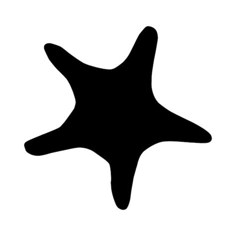 Векторная звезда рыбы черный силуэт изолированные на белом фоне Премиум векторы