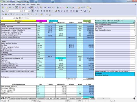 Construction Estimating Spreadsheet Template Sosfuer Spreadsheet To Estimating Spreadsheet