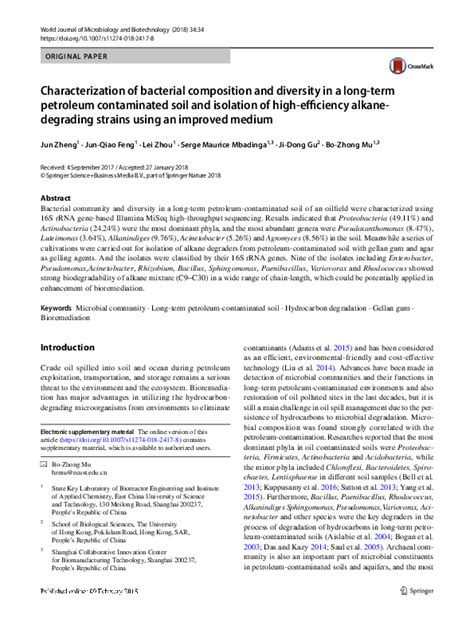 Pdf Characterization Of Bacterial Composition And Diversity In A Long