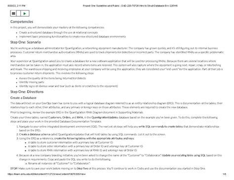 Project One Guidelines And Rubric Dad 220 T6728 Intro To Struct Database Env 22ew6