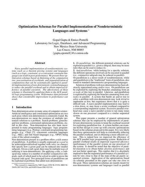 Pdf Optimization Schemas For Parallel Implementation Of Nondeterministic Languages And Systems