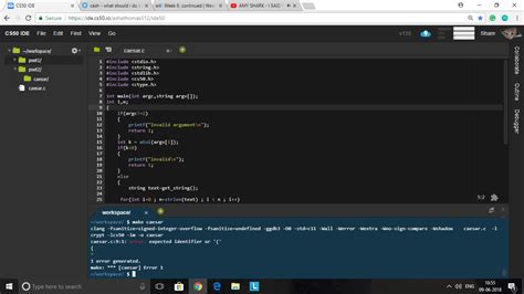 Pset2 Cant Implement My Caesar File CS50 Stack Exchange