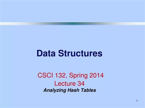 Ppt Data Structures Csci 132 Spring 2014 Lecture 34 Analyzing Hash