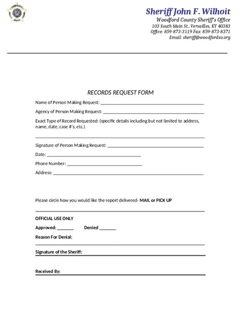 Records Request Doc Template PdfFiller