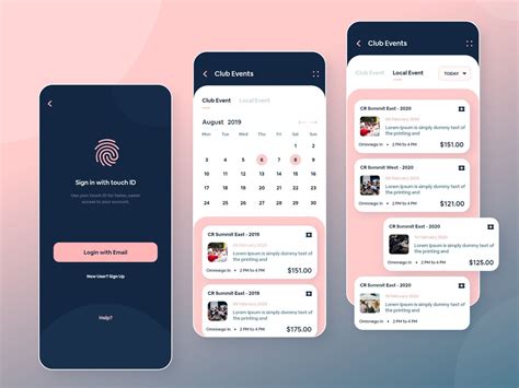event app ui design by pritesh